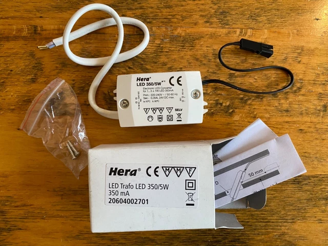 HERA LED TRAFO 350/5W, 24V DC, 350mA Electronic LED Converter EUR 5,00 ...