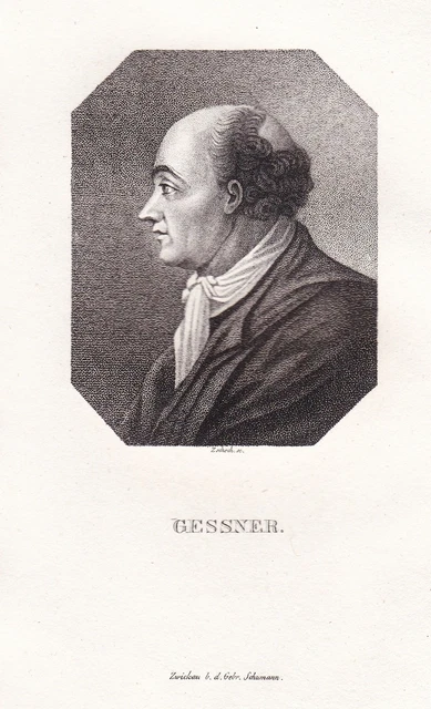 SALOMON GESSNER DICHTER Pintor Poeta Painter Retrato Grabado 1820 EUR ...