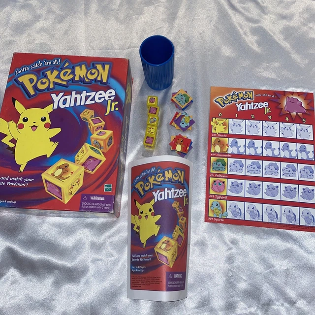POKEMON PIKACHU YAHTZEE Jr. Board Game Parker Brothers 1999 Vintage Toy ...