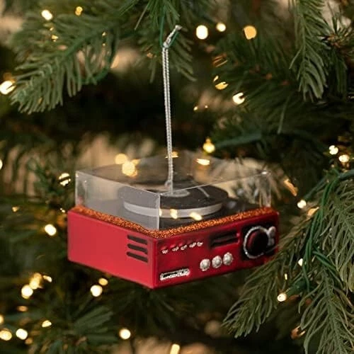 Record Player Blown Glass Christmas Ornament Tree Holiday Home
