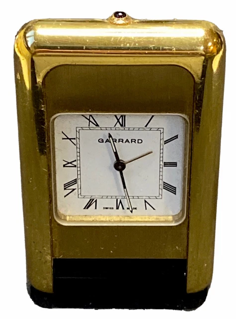 VINTAGE RARE GOLD Garrard Quartz folding Travel Clock £80.00 - PicClick UK