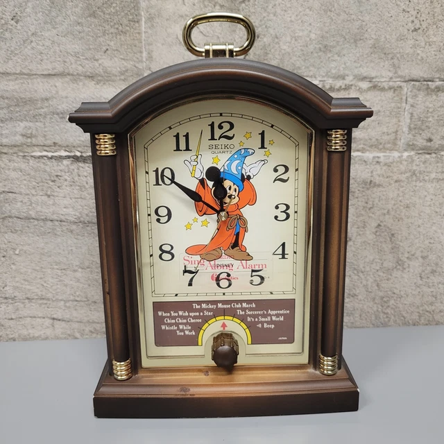DISNEY SEIKO QUARTZ Mickey Mouse Musical Alarm Clock Made In Japan ...