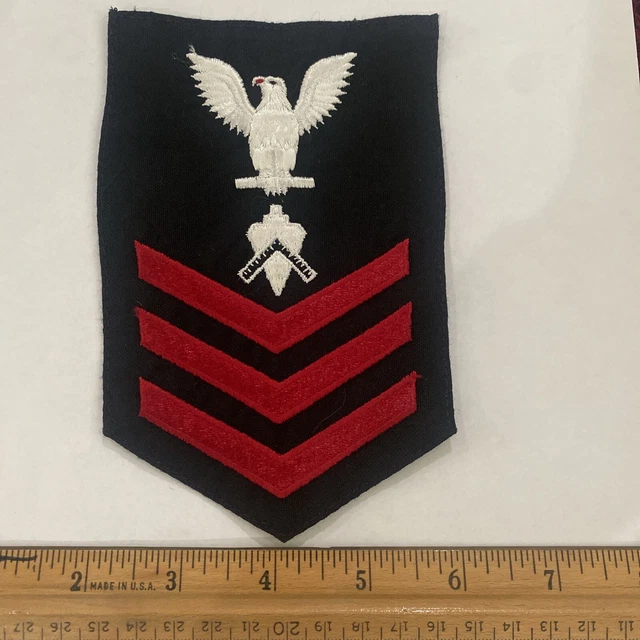 USED- US NAVY Rating Patch Usn Builder Bu E-6 Po1 Winter Working Blues ...
