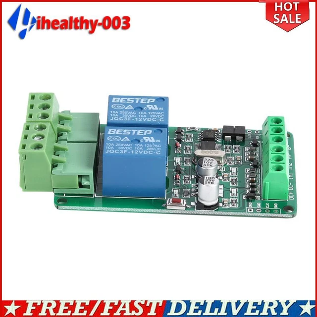 MODBUS-RTU 2 WAY 12V Relay Module Switch 2 Way Relay Output RS485 Communication EUR 7,84 ...
