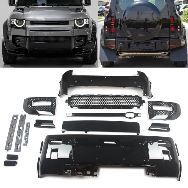 GLOSS BLACK BODY Kits Bumper Trims For Land Rover Defender 4D 110/90 ...