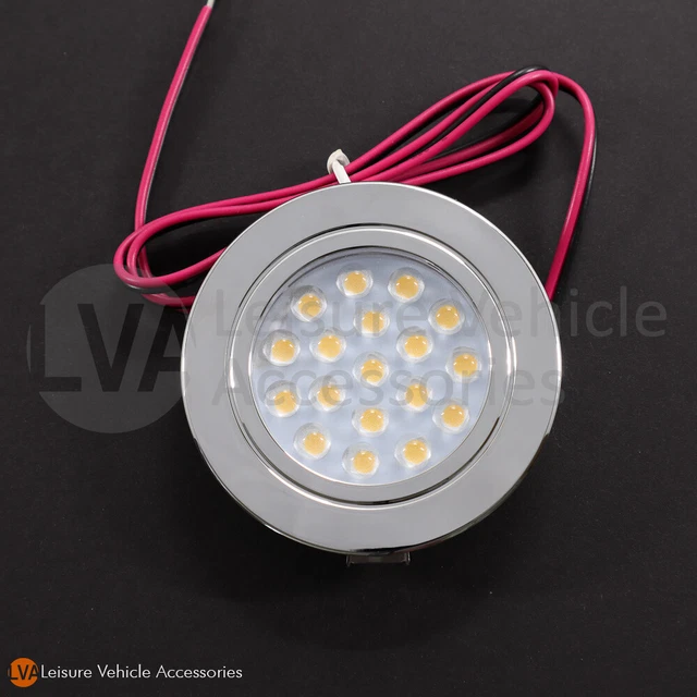 DIMATEC 12V DC Chrome LED Warm Spot Light Downlight Boat Caravan Camper ...