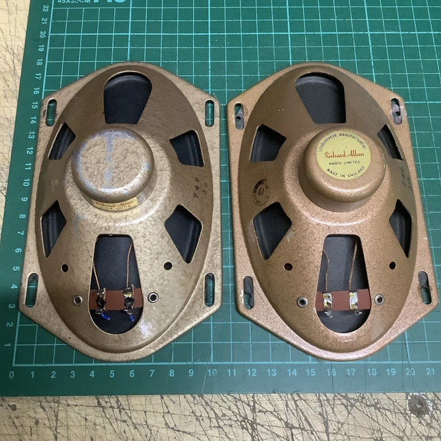 RICHARD ALLAN 7X4& 3 ohm Vintage Speakers £17.99 - PicClick UK