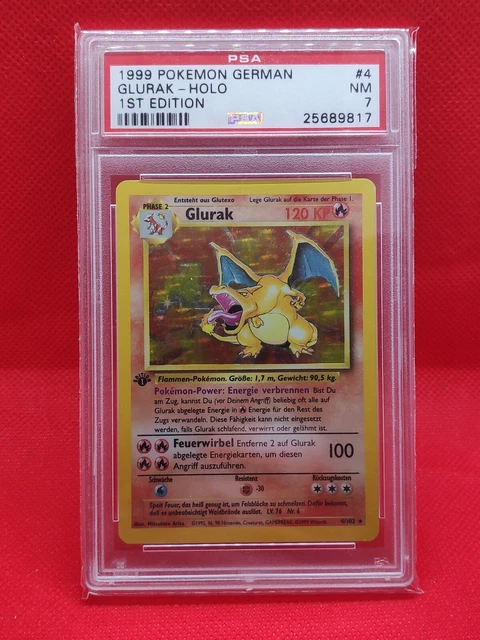CHARIZARD GLURAK POKEMON Card - Base Set 1st Edition Holo - PSA 7 - 4/ ...