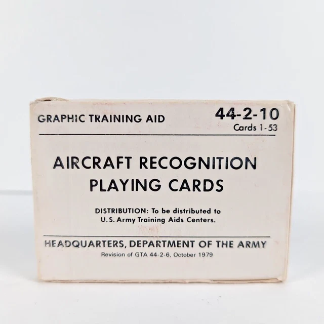 VINTAGE US ARMY AIRCRAFT RECOGNITION PLAYING CARDS GTA 44-2-6 October ...
