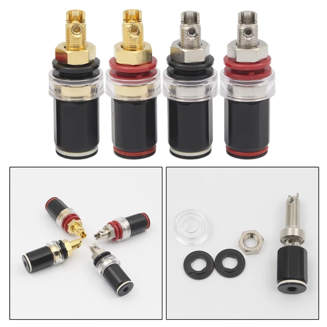 2 HIFI SPEAKER Terminal 50mm Binding Post For Speaker Wire Wall Plates ...