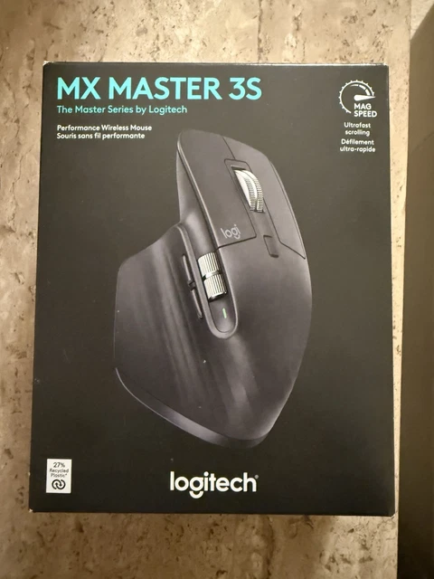 LOGITECH MX MASTER 3S Wireless Mouse Ultrafast Scrolling 8K DPI PC/Mac ...