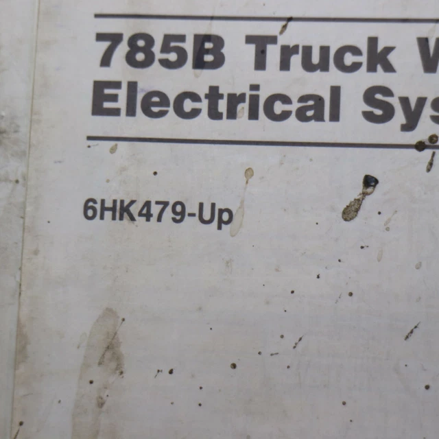 CATERPILLAR 785B GARBAGE Truck Electric Circuit Diagram Wiring Diagram ...