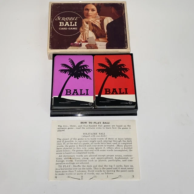 VINTAGE 1972 SCRABBLE Bali Word Making Card Game by Selchow & Righter ...