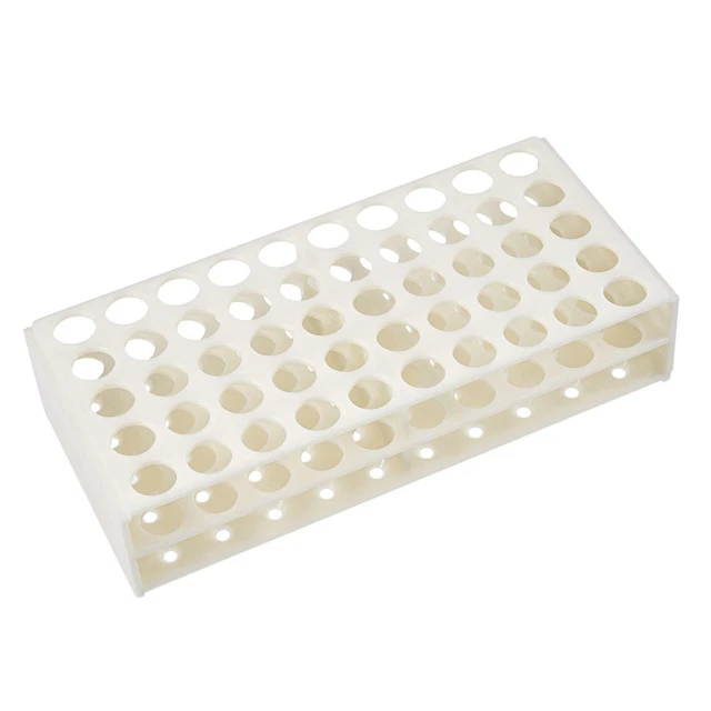 50-WELL PLASTIC TEST Tube Rack Holder 16mm Hole Diameter White for Lab ...