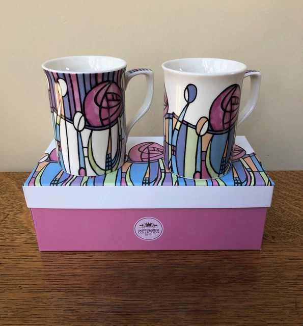 SET OF 2 Charles Rennie Mackintosh Fine China Mugs - Boxed £12.00 ...