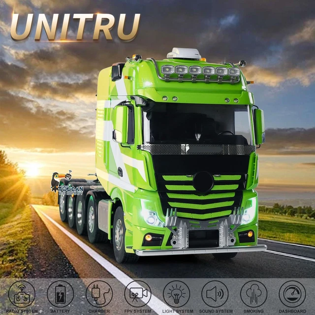 UNITRU-01 1/14 RC Tractor Truck 10x10 Metal Chassis Lorry Car Smoke ST8 ...