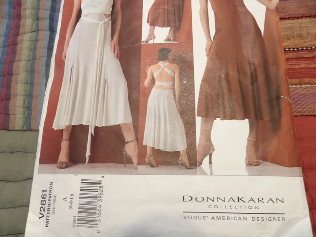 VOGUE PATTERN V2861 sz 6-8-10 DONNA KARAN COLLECTION American Designer ...