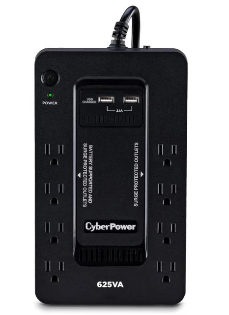 CYBERPOWER ST625U STANDBY UPS System, 625VA/360W, 8 Outlets, 2 USB ...