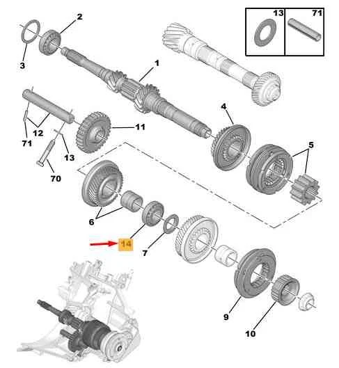 CITROËN C3 MK3 SX Getriebewellenlager 1623223880 Neu Original EUR 136 ...