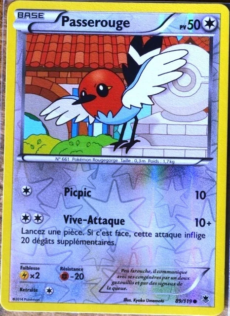 CARTE POKÉMON 89/119 Passerouge 50 PV - REVERSE XY04 Vigueur spectrale ...