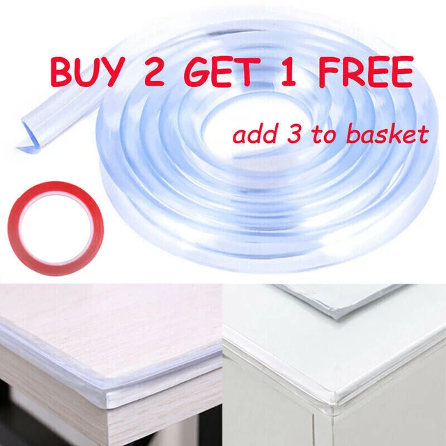 WALL TABLE PROTECTOR Corner Guards Strips Clear Desk Edge Strip Safety ...