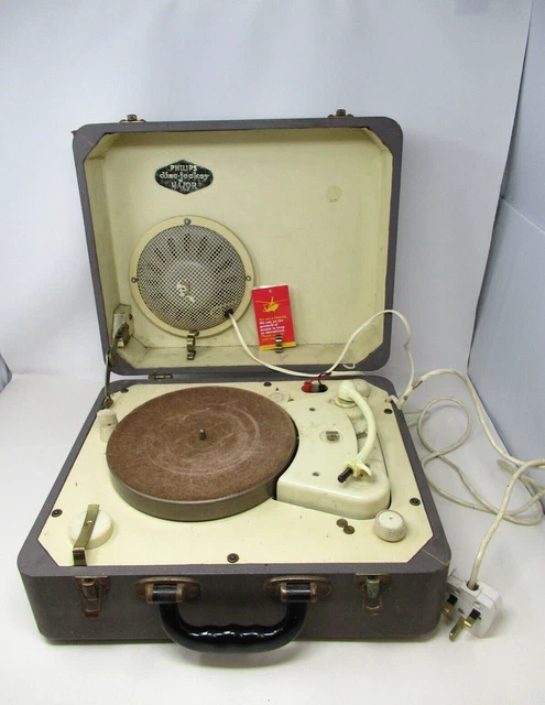 PHILLIPS VINTAGE DISC Jockey Portable Suitcase Record Player HB7 £5.95 ...