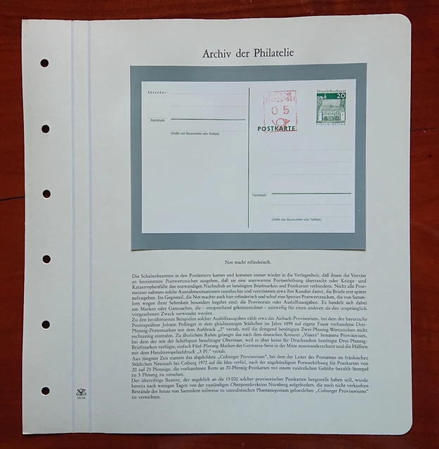 VORDRUCKBLATT ARCHIVES LE Philatélie Not Macht Erfinderisch Poste Bundesport EUR 3,77 - PicClick FR