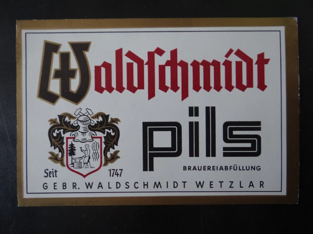 Älteres Bier Etikett Brauerei Gebr Waldschmidt Wetzlar Pils Eur 115 Picclick Fr