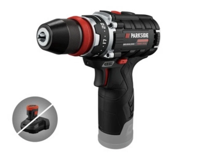 PARKSIDE PROFESSIONAL 12V Cordless 2in1 Brushless Drill & Impact Driver ...
