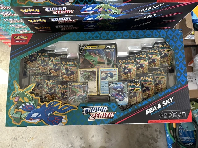 POKEMON CROWN ZENITH Sea & Sky Premium Collection Box A Mano Pronto Per ...