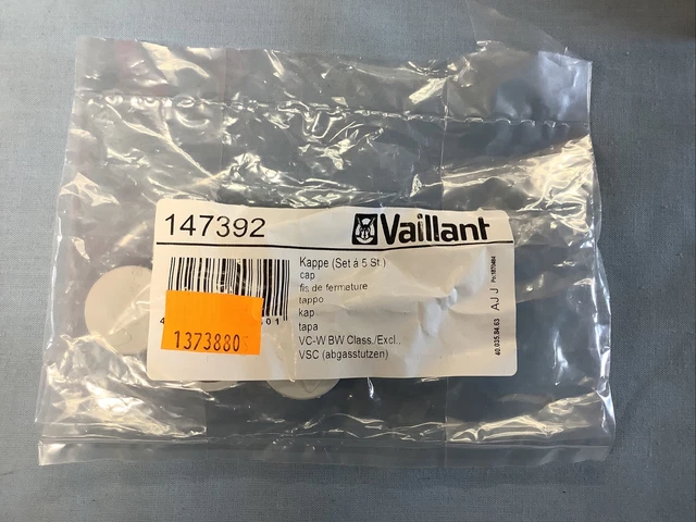 5 PACK VAILLANT 147392 SAMPLE CAP TEST POINT CO&air INTAKE GLOWWORM ...