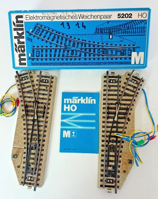 5202 PAIRE D'AIGUILLAGES motorisés Marklin voie M (5221) EUR 26,00 ...