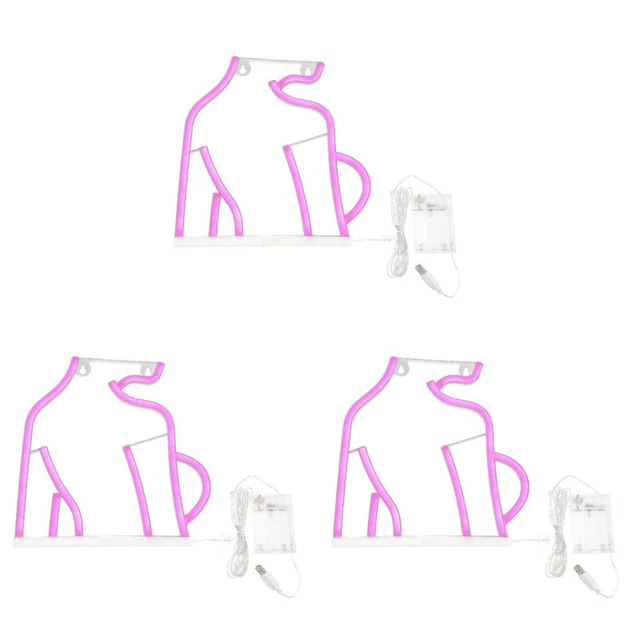 3 PACK NEON Lights and Beautiful Woman Back Miss Wall Decor Led Signs £ ...