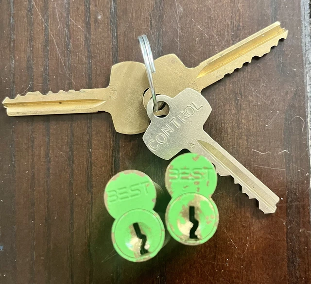 2 BEST SFIC 7-Pin Core Keyed “A”Keyway Brass Finish with 2 key and 1 ...