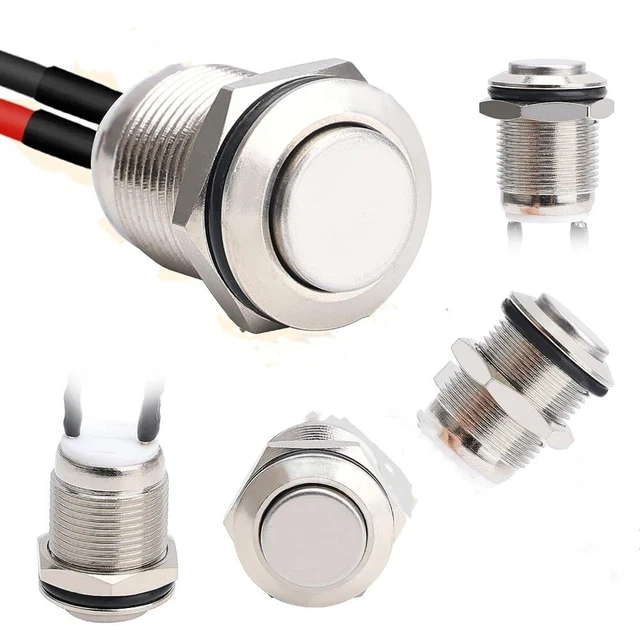 12MM MOMENTARY PUSH Button Switch with pre-Wiring Durable $11.00 ...