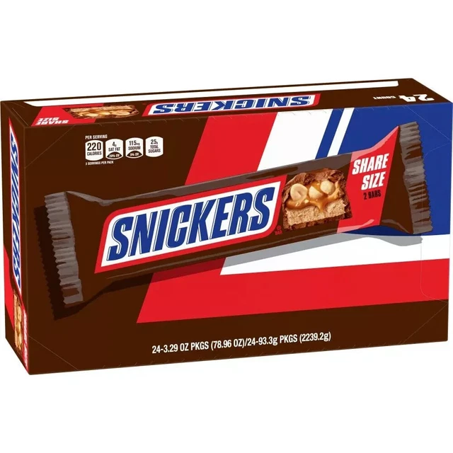 SNICKERS MILK CHOCOLATE Bars, 3.29 oz, 24-Count Box £33.22 - PicClick UK