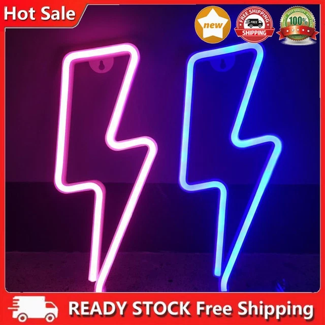 LED NEON TABLE Light USB Battery Operated Flash Shaped Sign Home Wall ...