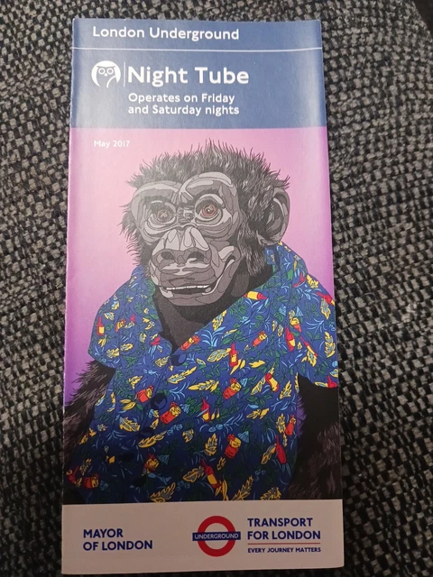 LONDON UNDERGROUND NIGHT Tube map - May 2017 edition £0.99 - PicClick UK