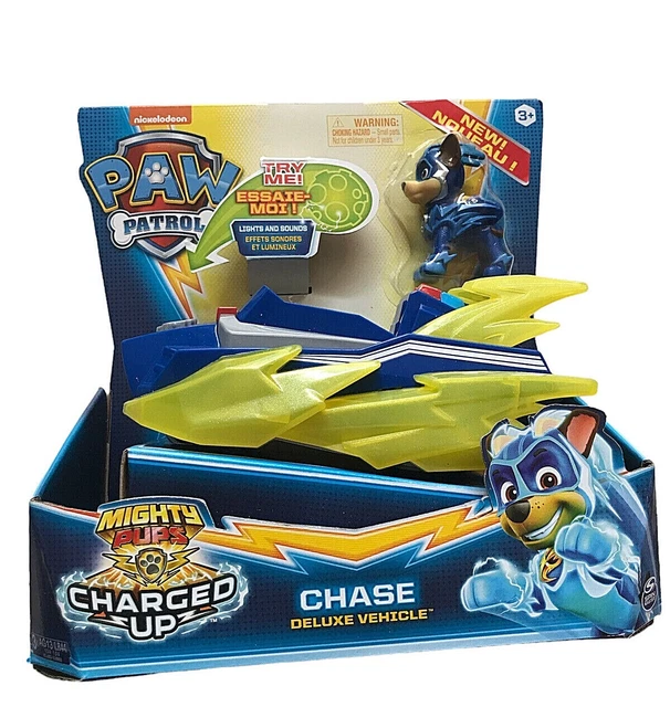PAW PATROL CHASE Mighty Pups Charged Up Police Toy Vehicle Car Blue ...