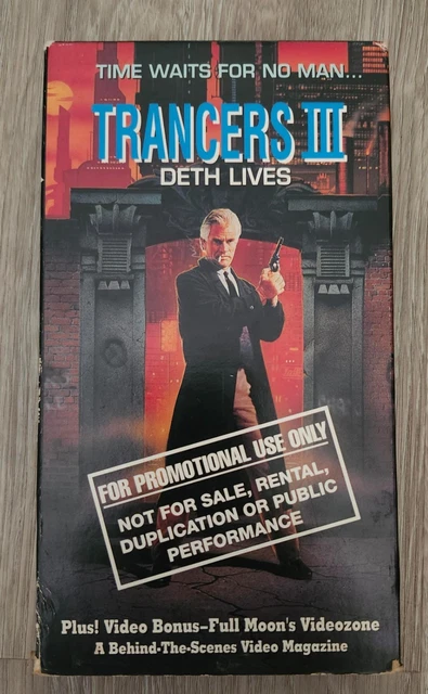 VINTAGE TRANCERS 3 III Deth lives Sci-Fi VHS (1993) Promotional ...