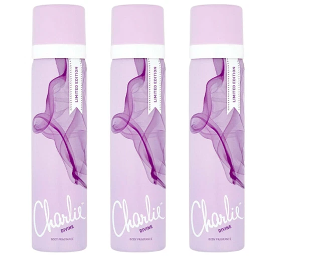 CHARLIE DIVINE DEODORANT Body Spray Fragrance 75ml x 3 £6.81 - PicClick UK