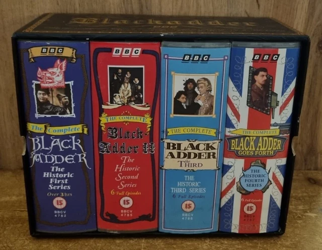 BLACK ADDER VHS Complete 4 Series PAL Video Tape Box Set 8 Tapes BBC ...