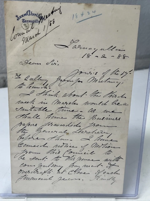 VINTAGE DOCUMENT PARLIAMENT Commonwealth Victoria James Cheetham ...