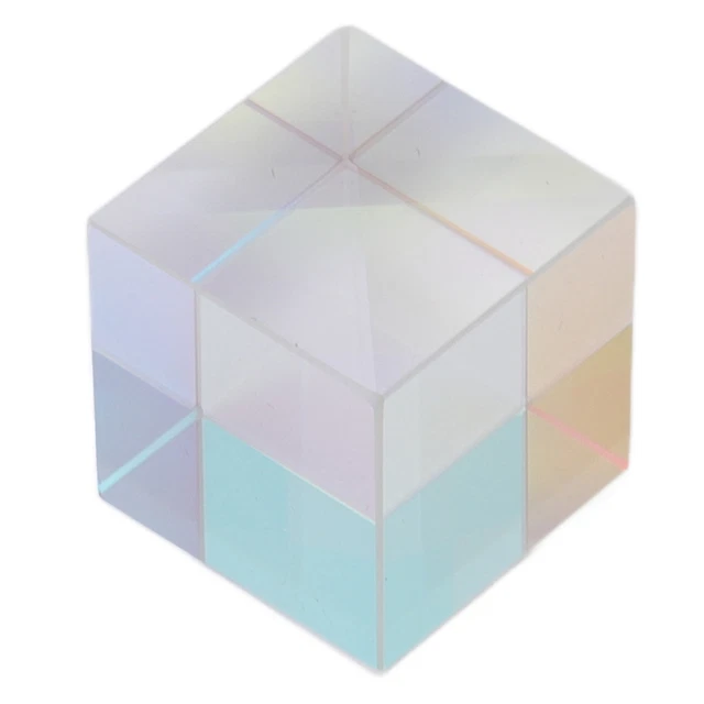 (15X15X15MM/0.6X0.6X0.6IN)PRISM CUBE OPTICAL Glass RGB Dispersion Color ...