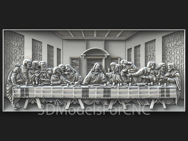 3d Model Stl File For Cnc Router Laser And 3d Printer The Last Supper 4 £