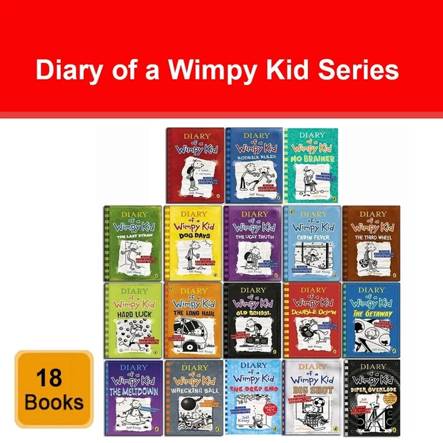 DIARY OF A Wimpy Kid Series 1 - 18 Books Collection Set by Jeff Kinney ...