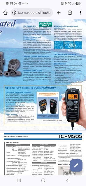 ICOM IC-M505 VHF/DSC Marine Transceiver £229.48 - PicClick UK