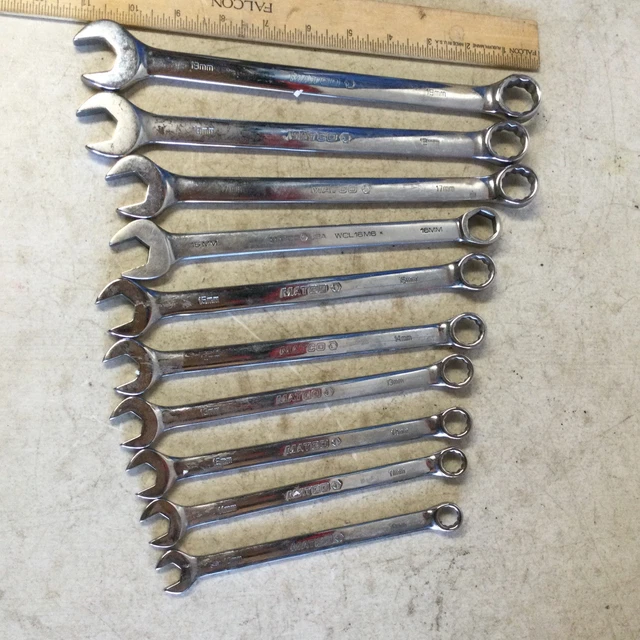 MATCO TOOLS SILVER EAGLE 10 PIECE METRIC COMBINATION WRENCH SET Snap It ...