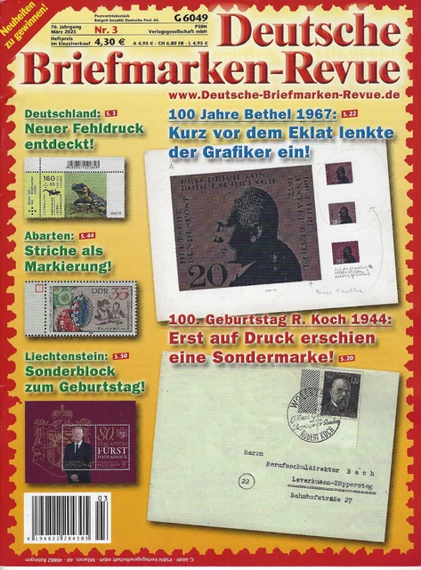 ZEITSCHRIFT DEUTSCHE BRIEFMARKEN-REVUE Ausgabe 03/2025 bzw März 2025 EUR 1,00 - PicClick DE