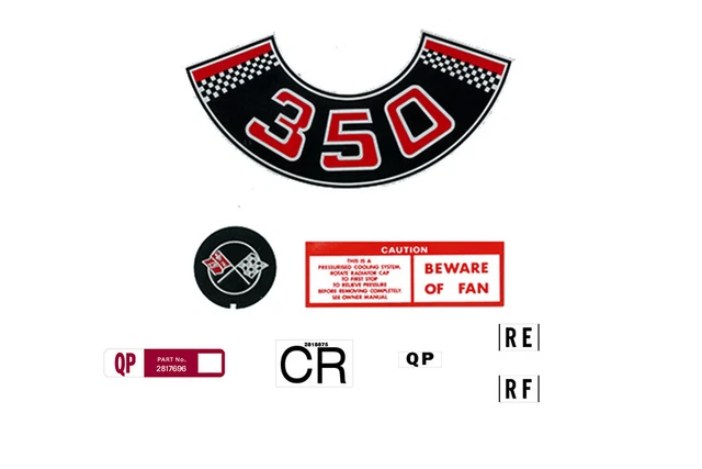 HOLDEN V8 ENGINE Bay Decal Kit + Rocker Cover Emblem HQ 350 Chev fan ...